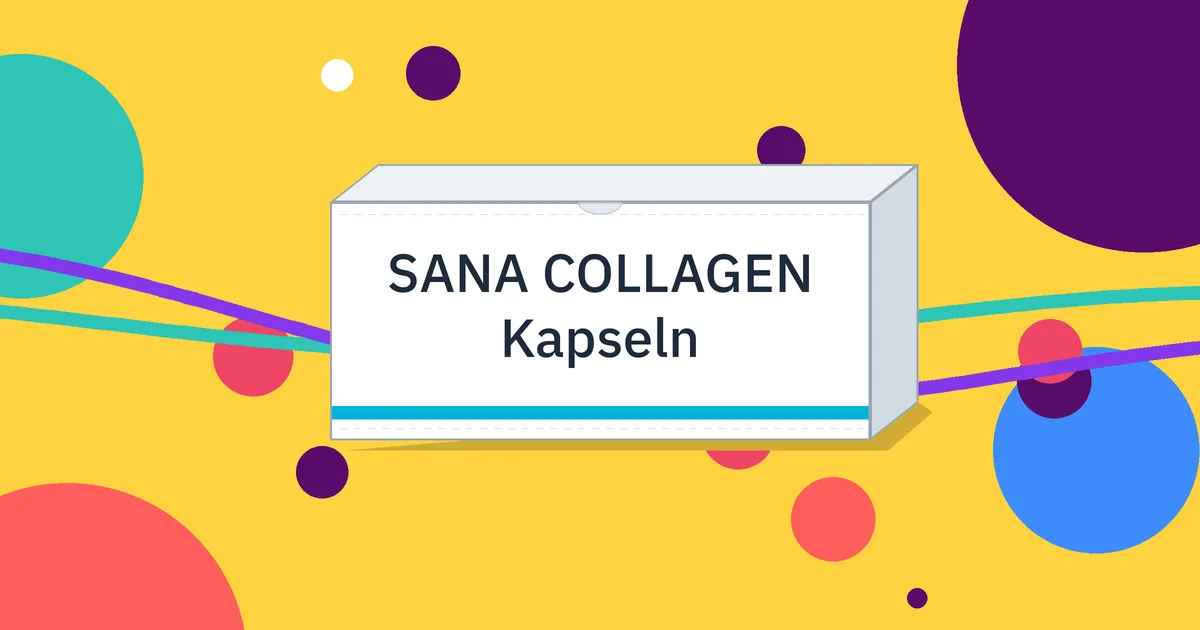 Symbolbild: Packung mit der Aufschrift SANA COLLAGEN Kapseln (PZN 12871390) – Verfügbarkeit und Bezug in Apotheken in Frankfurt am Main