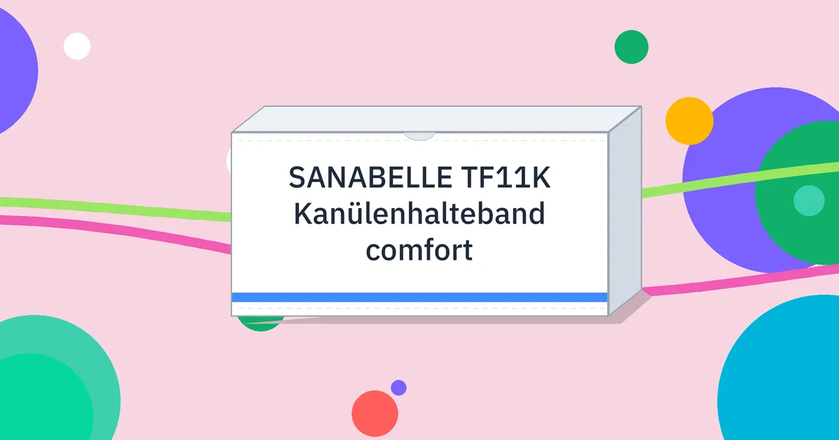 Symbolbild: Packung mit der Aufschrift SANABELLE TF11K Kanülenhalteband comfort (PZN 09304115) – Verfügbarkeit und Bezug in Apotheken in Frankfurt am Main