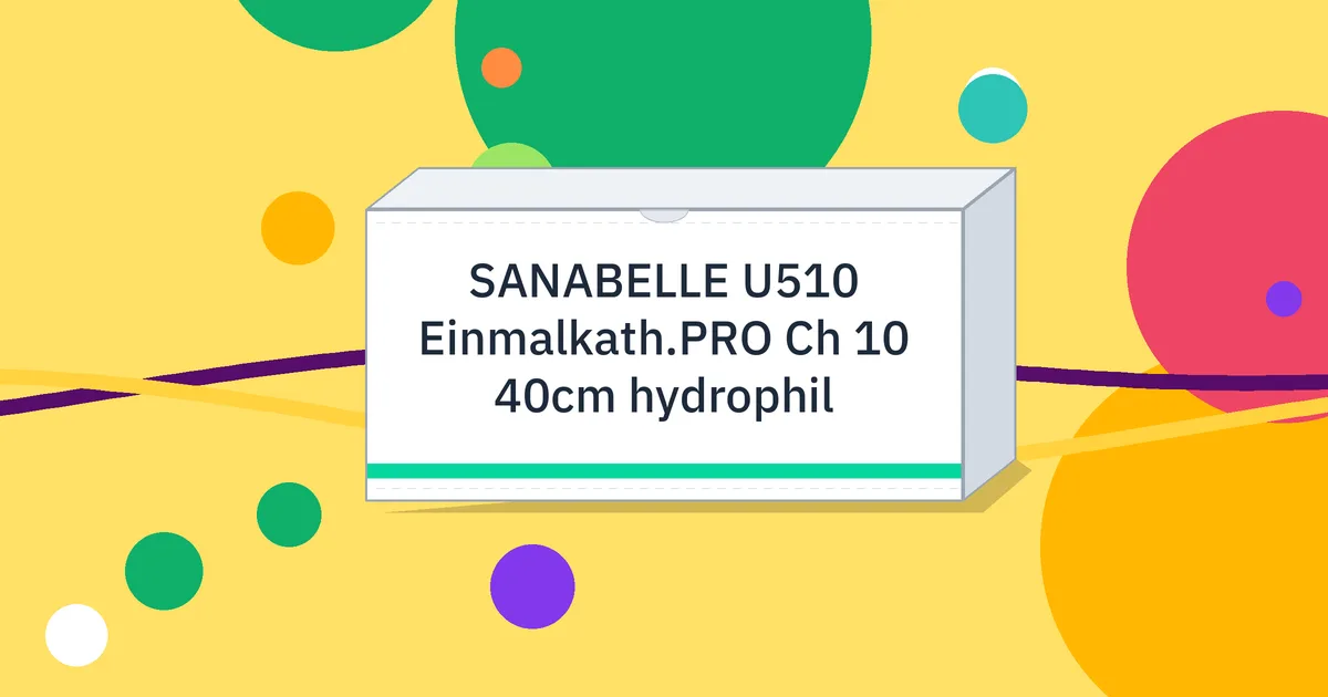 Symbolbild: Packung mit der Aufschrift SANABELLE U510 Einmalkath.PRO Ch 10 40cm hydrophil (PZN 15269653) – Verfügbarkeit und Bezug in Apotheken in Frankfurt am Main