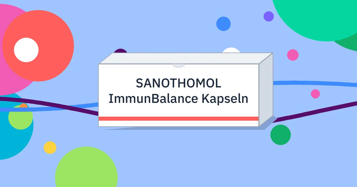 Symbolbild: Packung mit der Aufschrift SANOTHOMOL ImmunBalance Kapseln (PZN 14440211) – Verfügbarkeit und Bezug in Apotheken in Frankfurt am Main