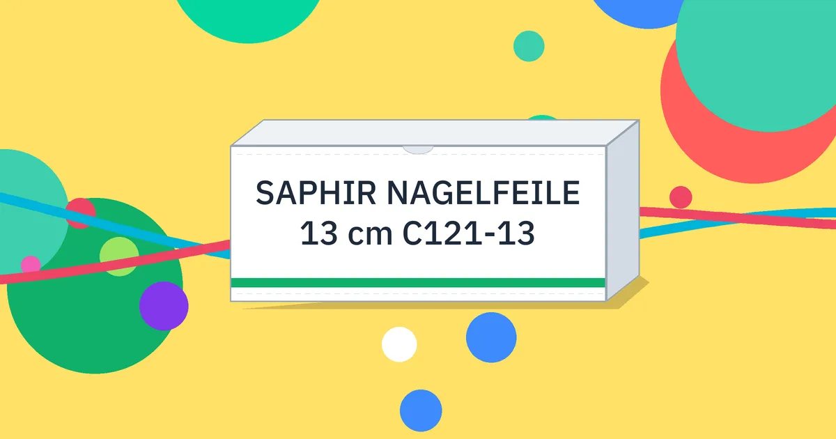 Symbolbild: Packung mit der Aufschrift SAPHIR NAGELFEILE 13 cm C121-13 (PZN 01451302) – Verfügbarkeit und Bezug in Apotheken in Frankfurt am Main