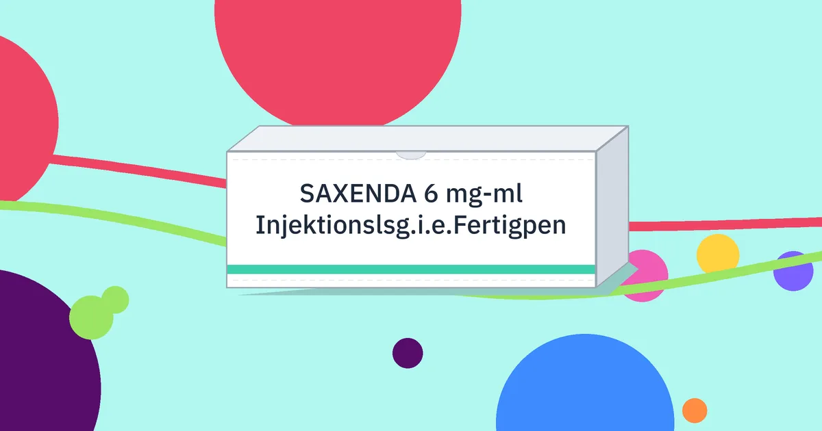 Symbolbild: Packung mit der Aufschrift SAXENDA 6 mg-ml Injektionslsg.i.e.Fertigpen (PZN 16625989) – Verfügbarkeit und Bezug in Apotheken in Frankfurt am Main