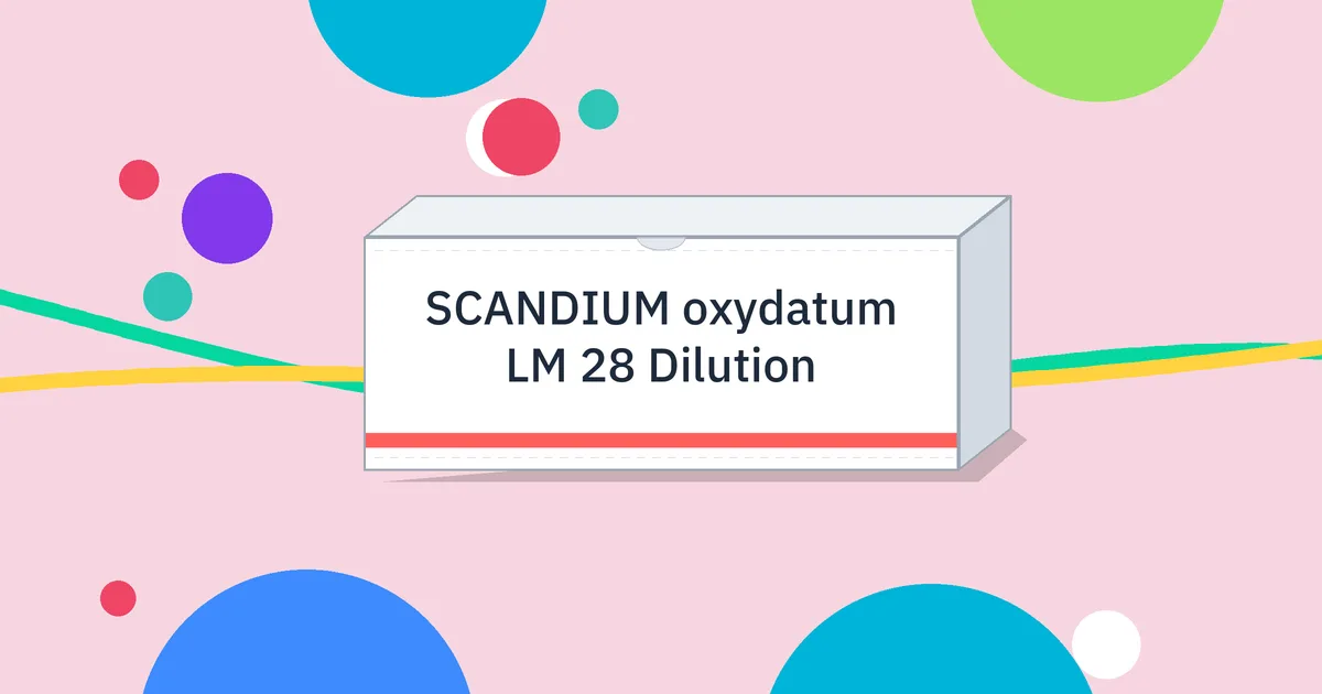 Symbolbild: Packung mit der Aufschrift SCANDIUM oxydatum LM 28 Dilution (PZN 13183723) – Verfügbarkeit und Bezug in Apotheken in Frankfurt am Main
