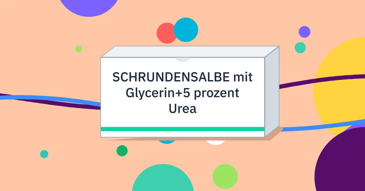 Symbolbild: Packung mit der Aufschrift SCHRUNDENSALBE mit Glycerin+5 prozent Urea (PZN 12361157) – Verfügbarkeit und Bezug in Apotheken in Frankfurt am Main