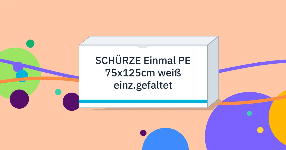 Symbolbild: Packung mit der Aufschrift SCHÜRZE Einmal PE 75x125cm weiß einz.gefaltet (PZN 08839110) – Verfügbarkeit und Bezug in Apotheken in Frankfurt am Main