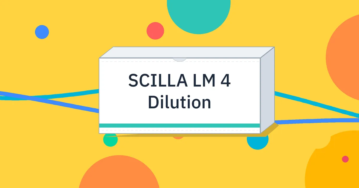 Symbolbild: Packung mit der Aufschrift SCILLA LM 4 Dilution (PZN 13183901) – Verfügbarkeit und Bezug in Apotheken in Frankfurt am Main