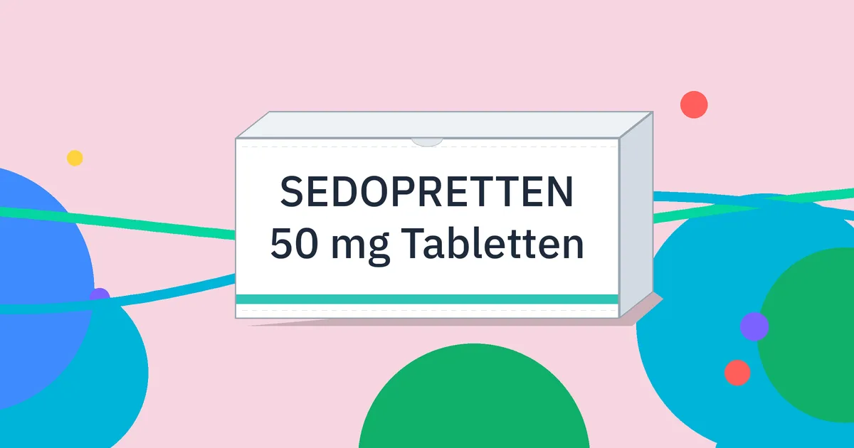 Symbolbild: Packung mit der Aufschrift SEDOPRETTEN 50 mg Tabletten (PZN 16245175) – Verfügbarkeit und Bezug in Apotheken in Frankfurt am Main