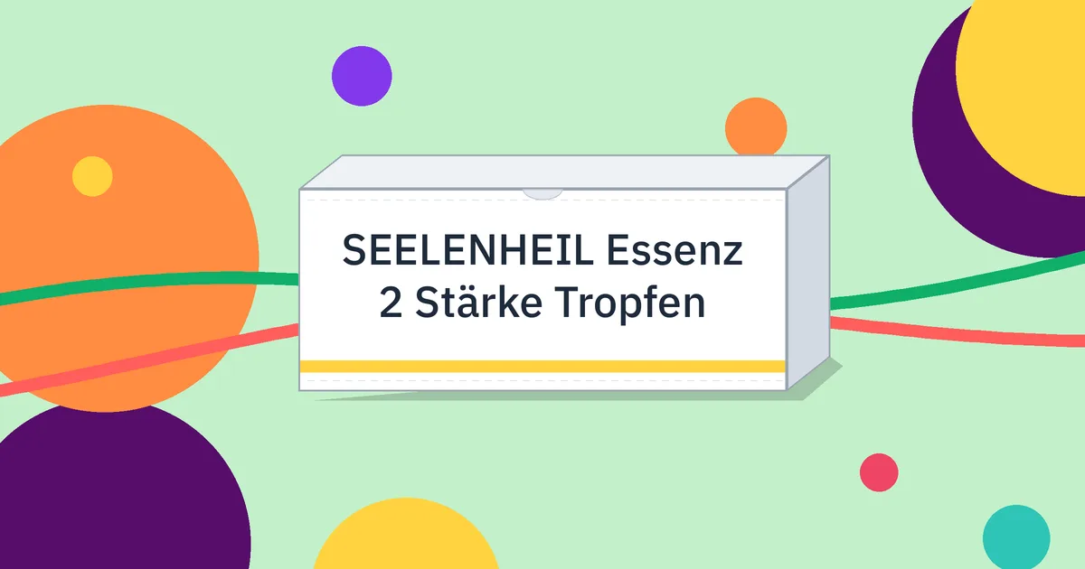 Symbolbild: Packung mit der Aufschrift SEELENHEIL Essenz 2 Stärke Tropfen (PZN 13358039) – Verfügbarkeit und Bezug in Apotheken in Frankfurt am Main