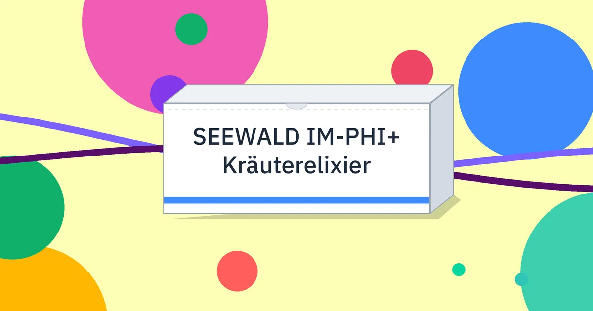 Symbolbild: Packung mit der Aufschrift SEEWALD IM-PHI+ Kräuterelixier (PZN 19545819) – Verfügbarkeit und Bezug in Apotheken in Frankfurt am Main