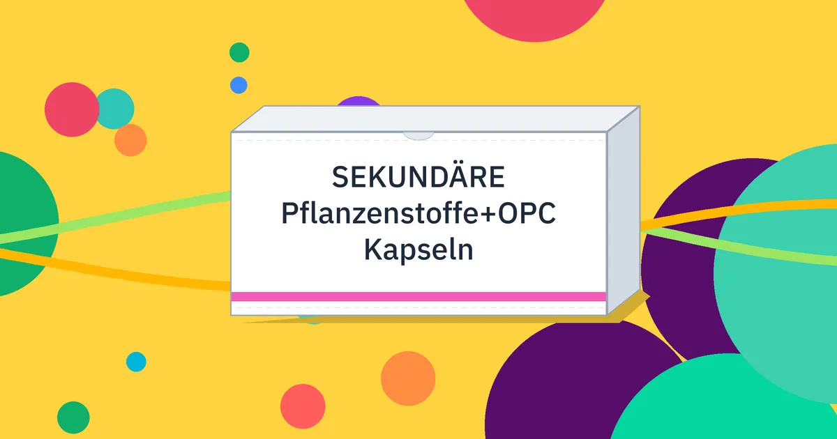 Symbolbild: Packung mit der Aufschrift SEKUNDÄRE Pflanzenstoffe+OPC Kapseln (PZN 00602012) – Verfügbarkeit und Bezug in Apotheken in Frankfurt am Main