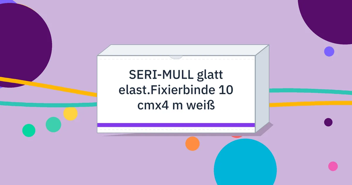 Symbolbild: Packung mit der Aufschrift SERI-MULL glatt elast.Fixierbinde 10 cmx4 m weiß (PZN 14444628) – Verfügbarkeit und Bezug in Apotheken in Frankfurt am Main