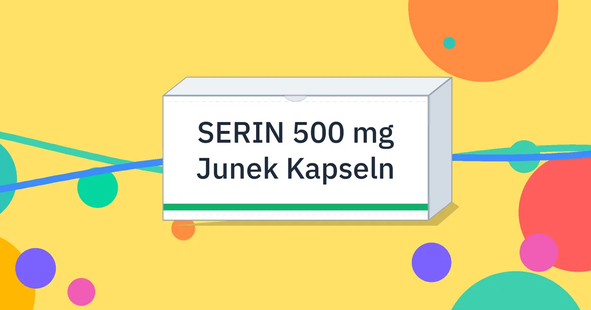 Symbolbild: Packung mit der Aufschrift SERIN 500 mg Junek Kapseln (PZN 00131883) – Verfügbarkeit und Bezug in Apotheken in Frankfurt am Main