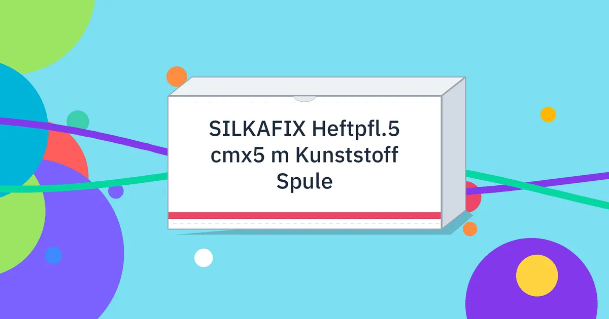 Symbolbild: Packung mit der Aufschrift SILKAFIX Heftpfl.5 cmx5 m Kunststoff Spule (PZN 03268789) – Verfügbarkeit und Bezug in Apotheken in Frankfurt am Main