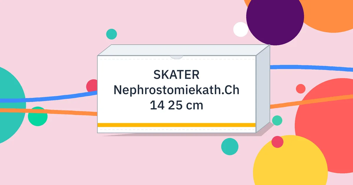 Symbolbild: Packung mit der Aufschrift SKATER Nephrostomiekath.Ch 14 25 cm (PZN 04508273) – Verfügbarkeit und Bezug in Apotheken in Frankfurt am Main