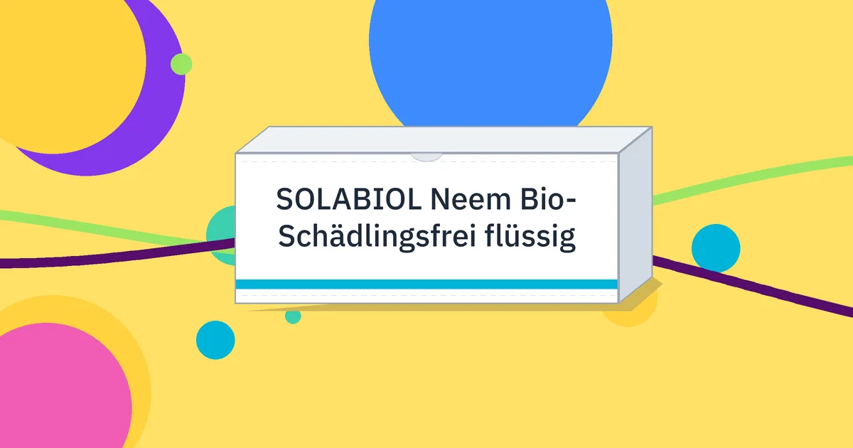 Symbolbild: Packung mit der Aufschrift SOLABIOL Neem Bio-Schädlingsfrei flüssig (PZN 14361664) – Verfügbarkeit und Bezug in Apotheken in Frankfurt am Main