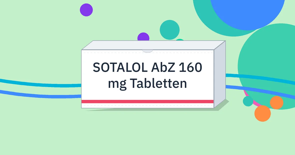 Symbolbild: Packung mit der Aufschrift SOTALOL AbZ 160 mg Tabletten (PZN 01017008) – Verfügbarkeit und Bezug in Apotheken in Frankfurt am Main