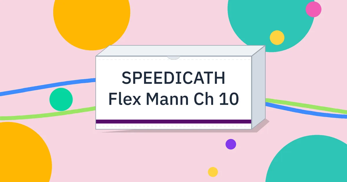 Symbolbild: Packung mit der Aufschrift SPEEDICATH Flex Mann Ch 10 (PZN 11692662) – Verfügbarkeit und Bezug in Apotheken in Frankfurt am Main