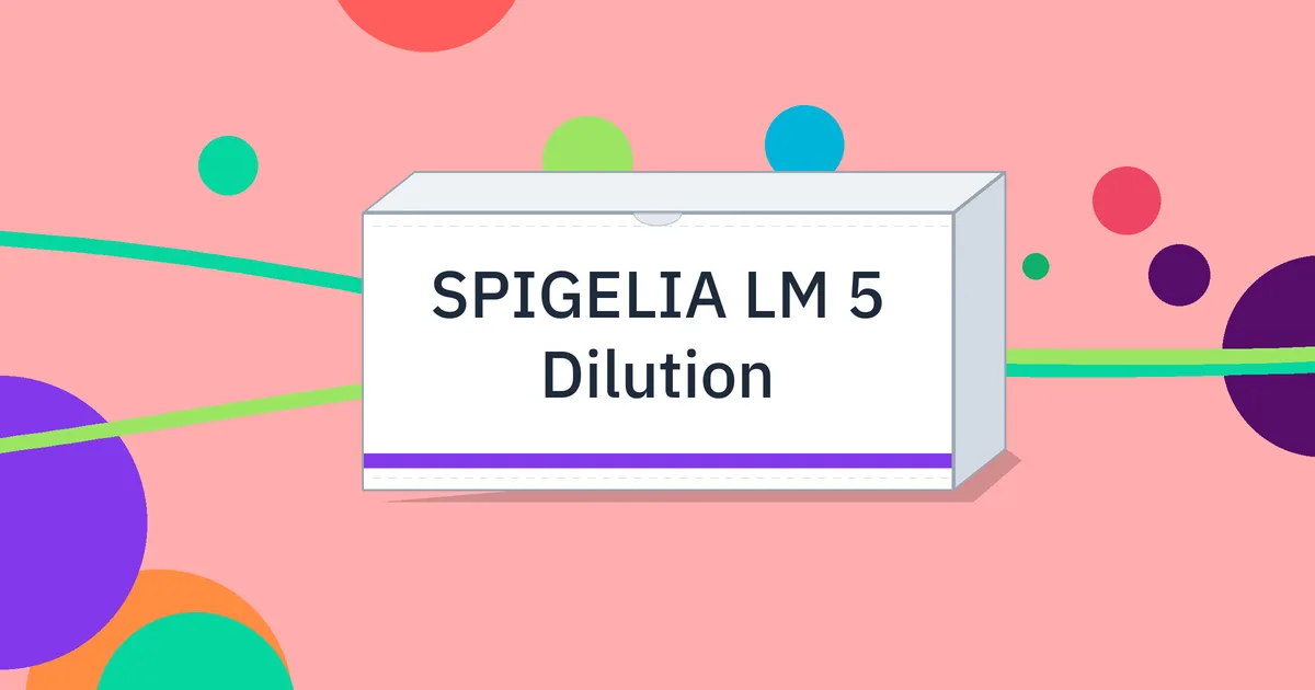 Symbolbild: Packung mit der Aufschrift SPIGELIA LM 5 Dilution (PZN 13195086) – Verfügbarkeit und Bezug in Apotheken in Frankfurt am Main