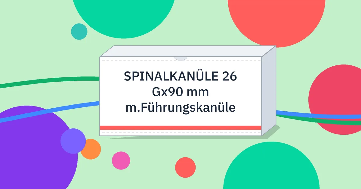 Symbolbild: Packung mit der Aufschrift SPINALKANÜLE 26 Gx90 mm m.Führungskanüle (PZN 12339577) – Verfügbarkeit und Bezug in Apotheken in Frankfurt am Main