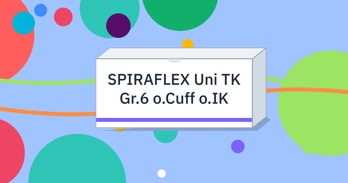 Symbolbild: Packung mit der Aufschrift SPIRAFLEX Uni TK Gr.6 o.Cuff o.IK (PZN 12387122) – Verfügbarkeit und Bezug in Apotheken in Frankfurt am Main