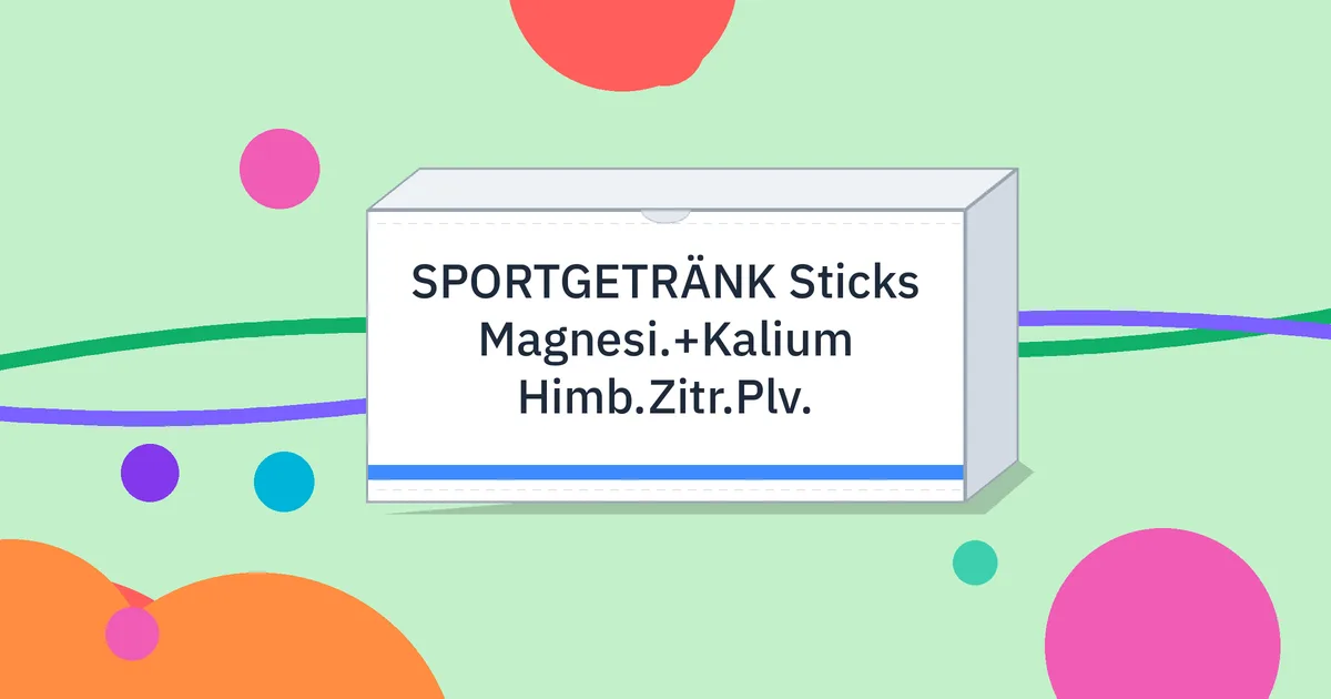 Symbolbild: Packung mit der Aufschrift SPORTGETRÄNK Sticks Magnesi.+Kalium Himb.Zitr.Plv. (PZN 20652710) – Verfügbarkeit und Bezug in Apotheken in Frankfurt am Main