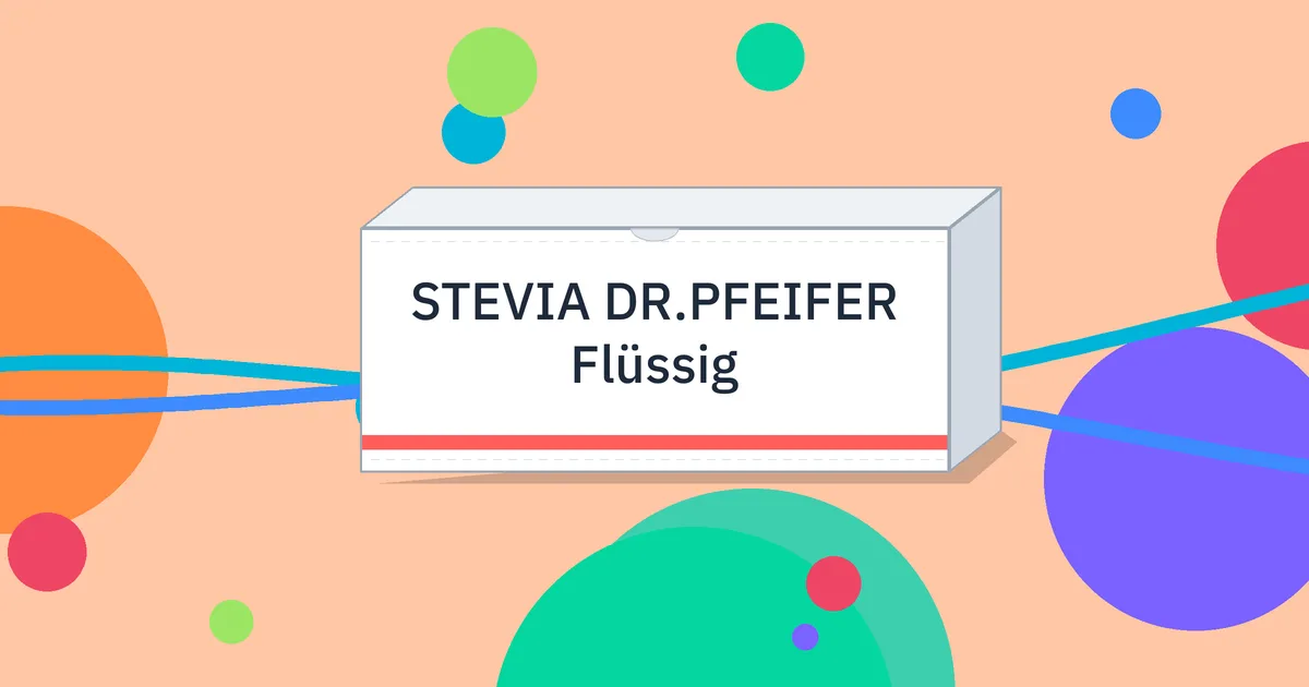 Symbolbild: Packung mit der Aufschrift STEVIA DR.PFEIFER Flüssig (PZN 09784859) – Verfügbarkeit und Bezug in Apotheken in Frankfurt am Main