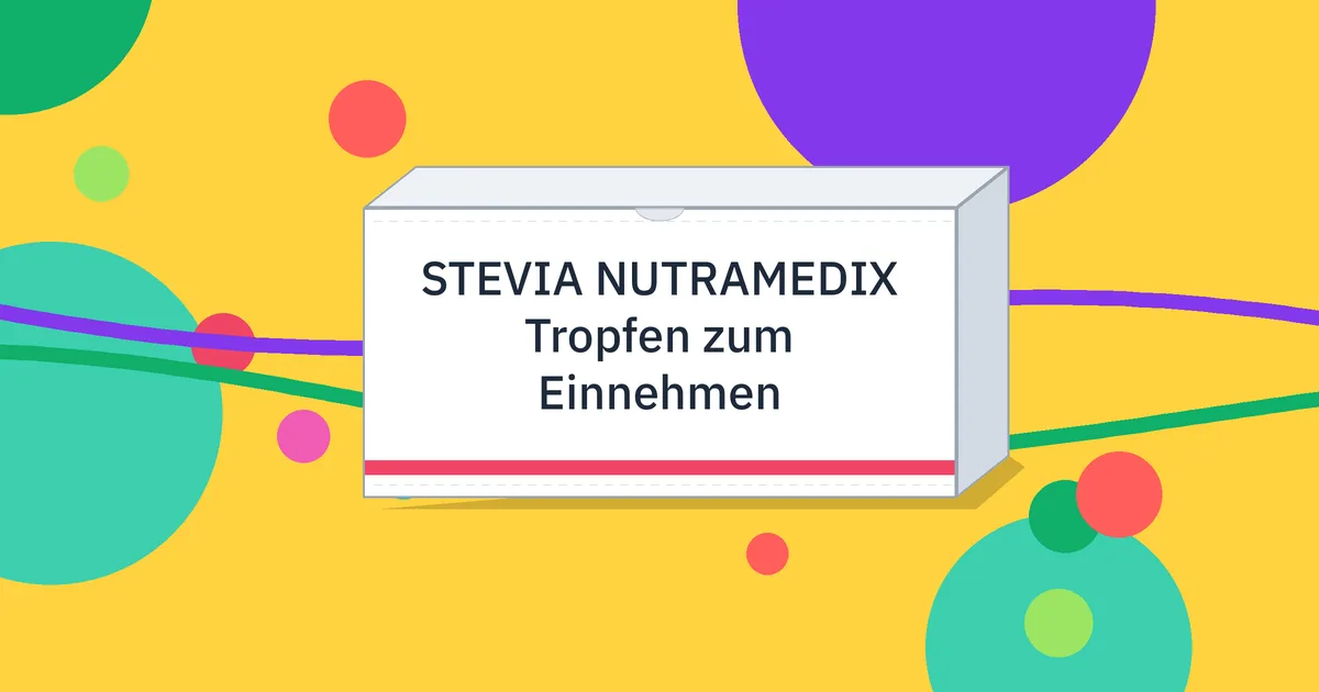 Symbolbild: Packung mit der Aufschrift STEVIA NUTRAMEDIX Tropfen zum Einnehmen (PZN 18040336) – Verfügbarkeit und Bezug in Apotheken in Frankfurt am Main