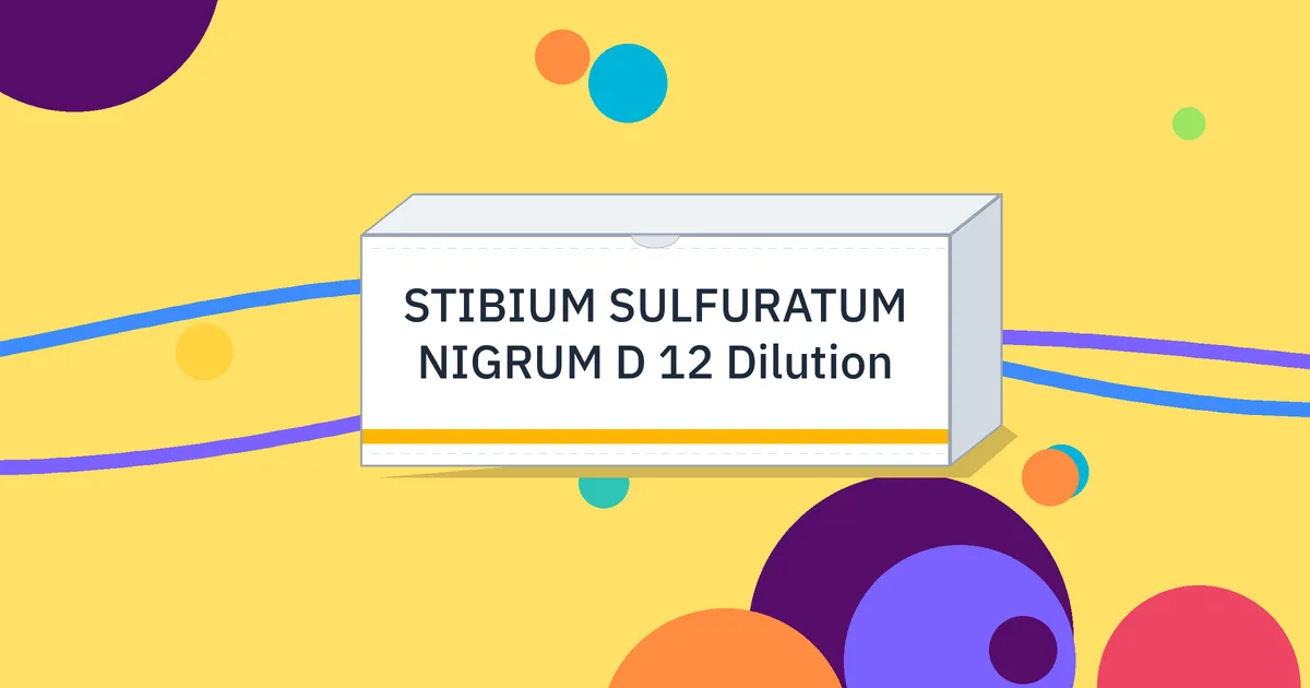 Symbolbild: Packung mit der Aufschrift STIBIUM SULFURATUM NIGRUM D 12 Dilution (PZN 01066337) – Verfügbarkeit und Bezug in Apotheken in Frankfurt am Main