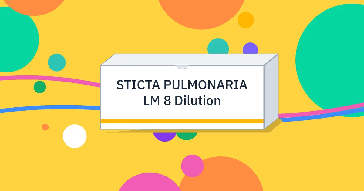 Symbolbild: Packung mit der Aufschrift STICTA PULMONARIA LM 8 Dilution (PZN 13200433) – Verfügbarkeit und Bezug in Apotheken in Frankfurt am Main