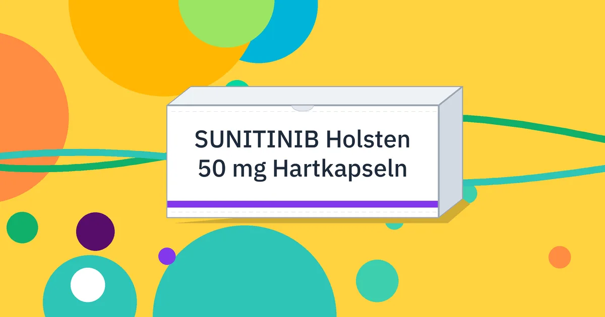Symbolbild: Packung mit der Aufschrift SUNITINIB Holsten 50 mg Hartkapseln (PZN 17569891) – Verfügbarkeit und Bezug in Apotheken in Frankfurt am Main