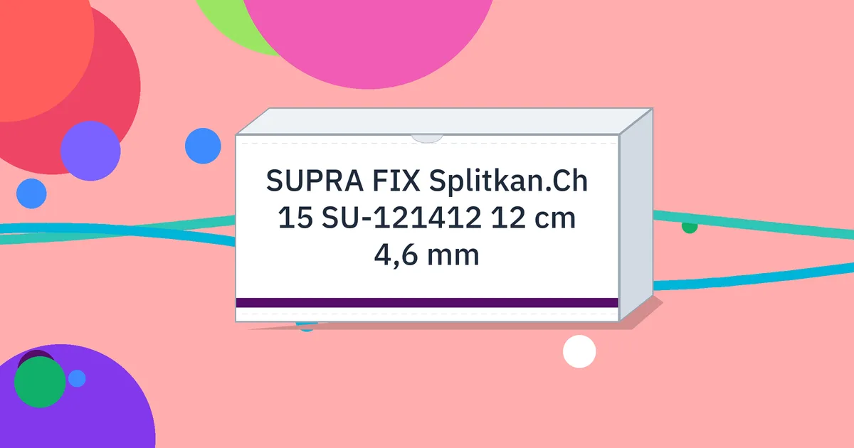 Symbolbild: Packung mit der Aufschrift SUPRA FIX Splitkan.Ch 15 SU-121412 12 cm 4,6 mm (PZN 00445179) – Verfügbarkeit und Bezug in Apotheken in Frankfurt am Main