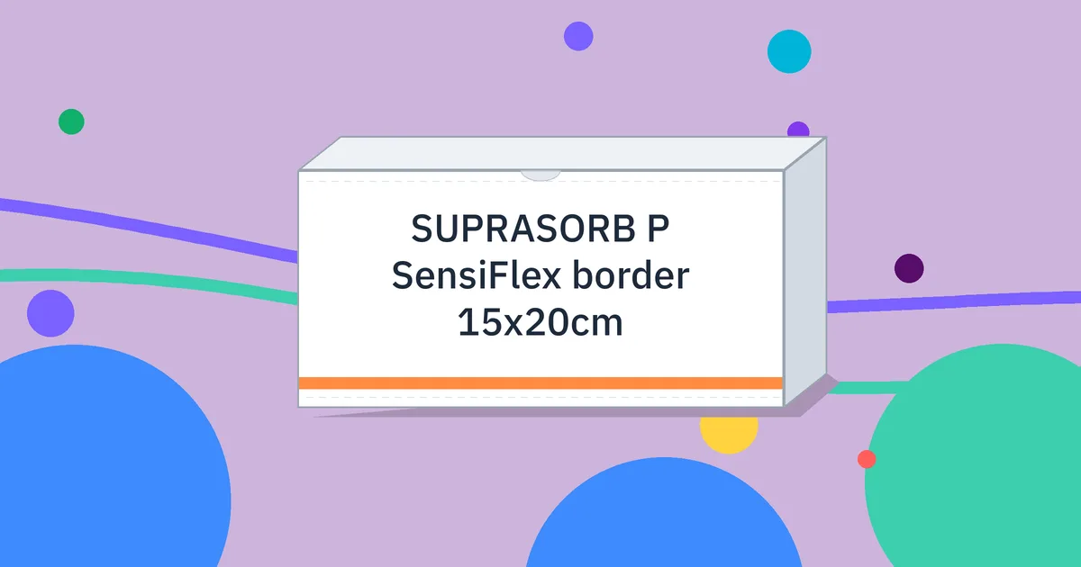 Symbolbild: Packung mit der Aufschrift SUPRASORB P SensiFlex border 15x20cm (PZN 20223297) – Verfügbarkeit und Bezug in Apotheken in Frankfurt am Main