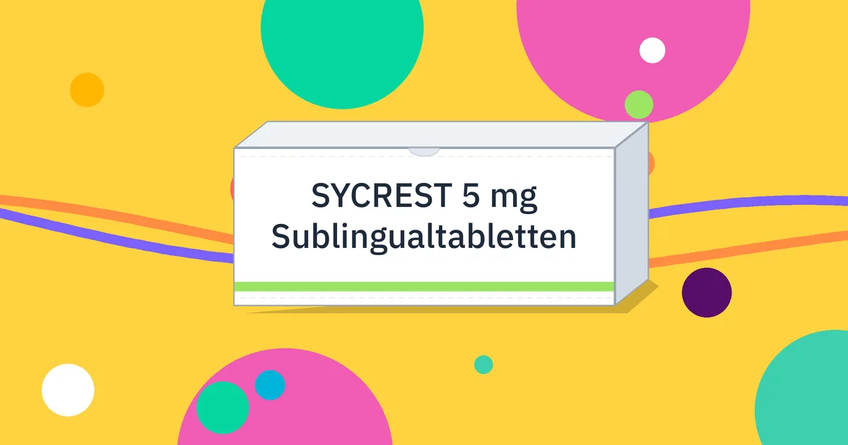Symbolbild: Packung mit der Aufschrift SYCREST 5 mg Sublingualtabletten (PZN 07728153) – Verfügbarkeit und Bezug in Apotheken in Frankfurt am Main