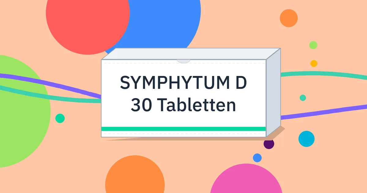 Symbolbild: Packung mit der Aufschrift SYMPHYTUM D 30 Tabletten (PZN 02636558) – Verfügbarkeit und Bezug in Apotheken in Frankfurt am Main
