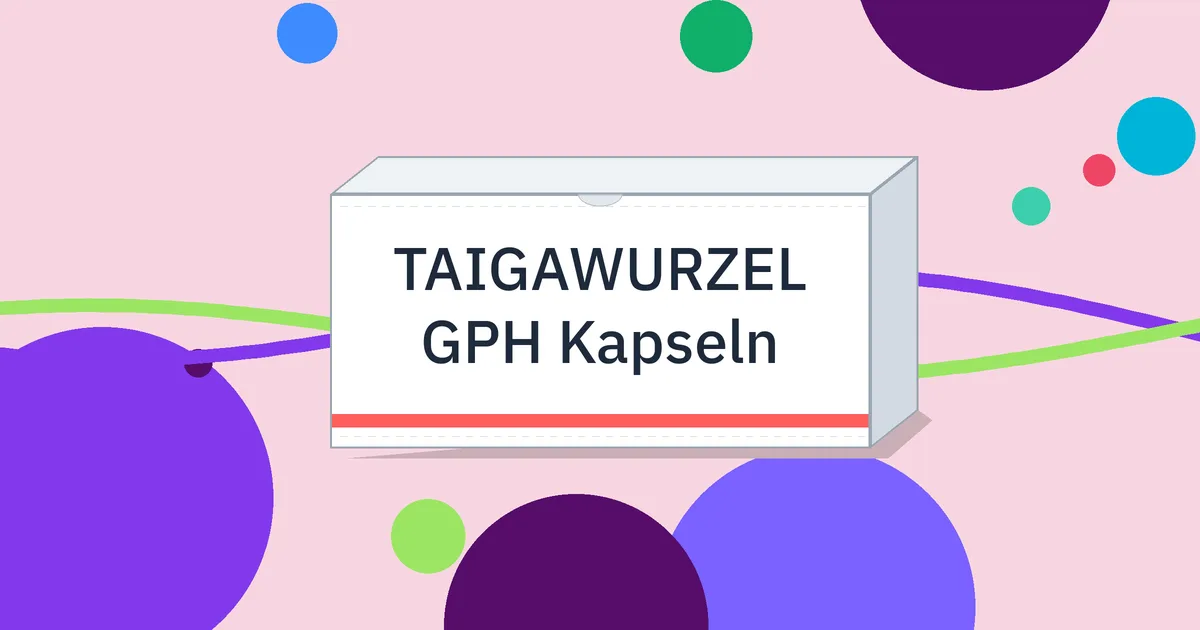 Symbolbild: Packung mit der Aufschrift TAIGAWURZEL GPH Kapseln (PZN 15294622) – Verfügbarkeit und Bezug in Apotheken in Frankfurt am Main