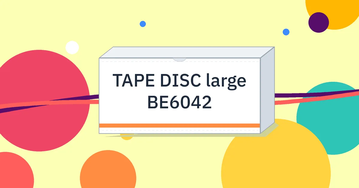 Symbolbild: Packung mit der Aufschrift TAPE DISC large BE6042 (PZN 00608405) – Verfügbarkeit und Bezug in Apotheken in Frankfurt am Main