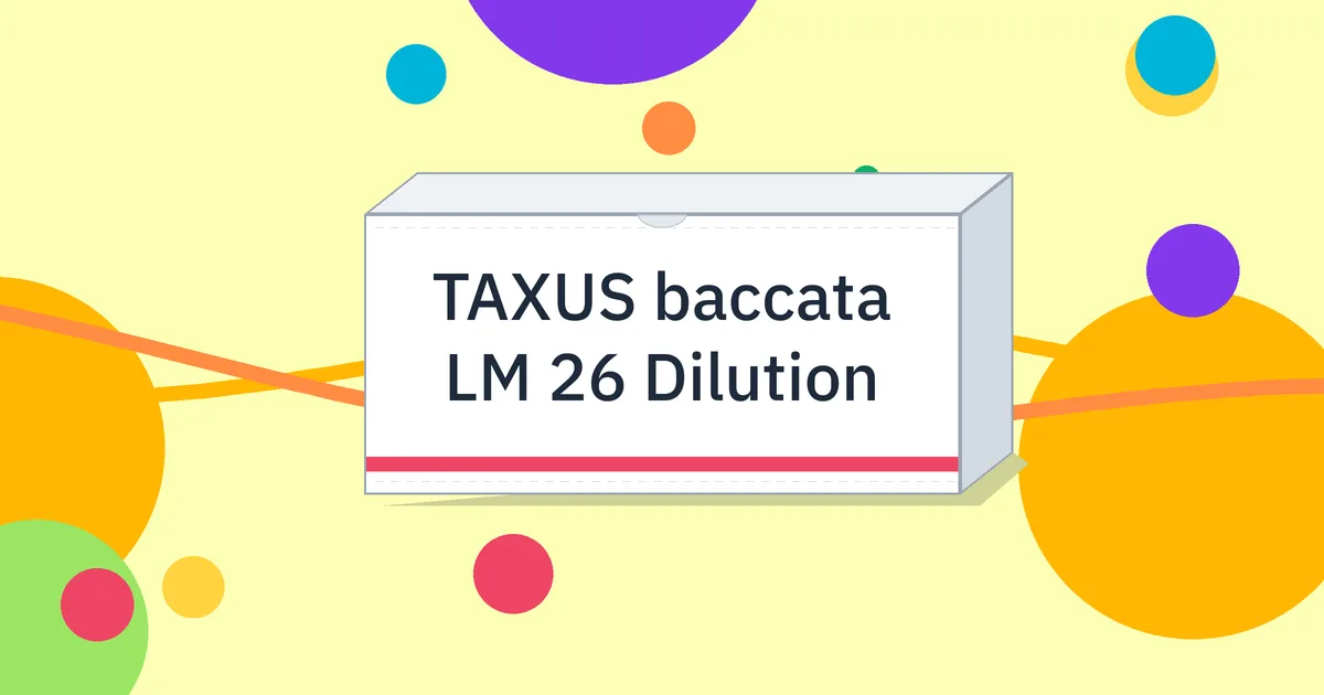 Symbolbild: Packung mit der Aufschrift TAXUS baccata LM 26 Dilution (PZN 13215357) – Verfügbarkeit und Bezug in Apotheken in Frankfurt am Main