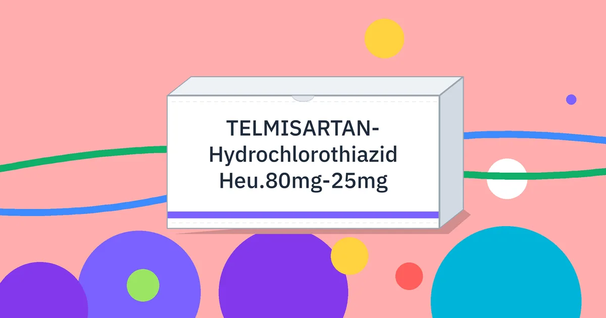 Symbolbild: Packung mit der Aufschrift TELMISARTAN-Hydrochlorothiazid Heu.80mg-25mg (PZN 10419616) – Verfügbarkeit und Bezug in Apotheken in Frankfurt am Main