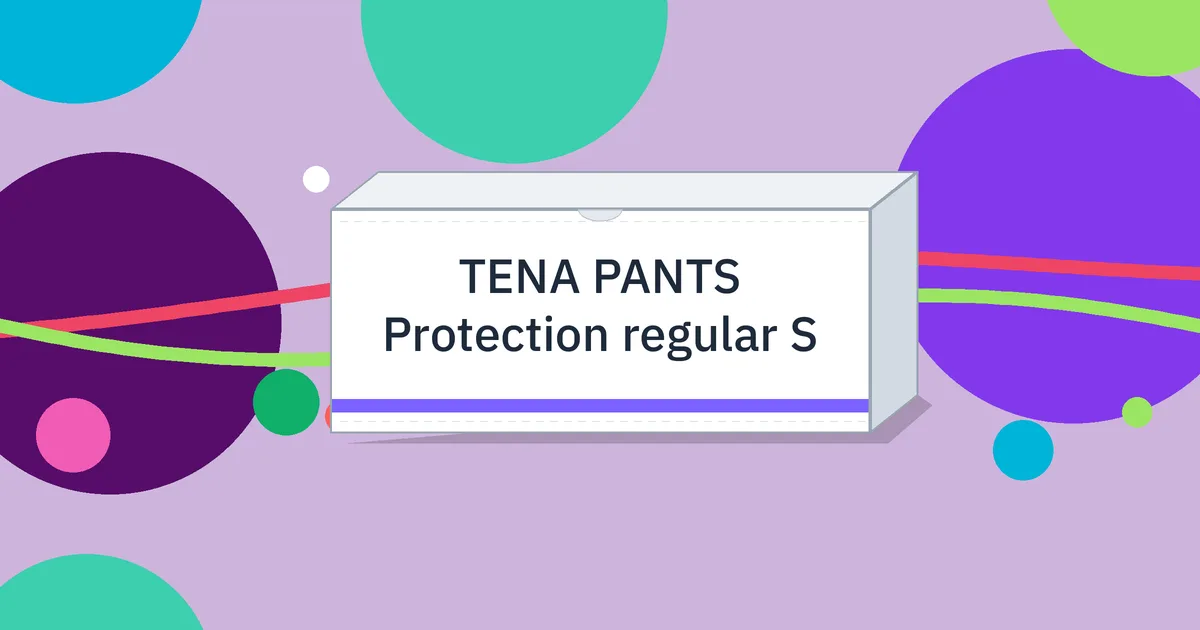 Symbolbild: Packung mit der Aufschrift TENA PANTS Protection regular S (PZN 19297043) – Verfügbarkeit und Bezug in Apotheken in Frankfurt am Main