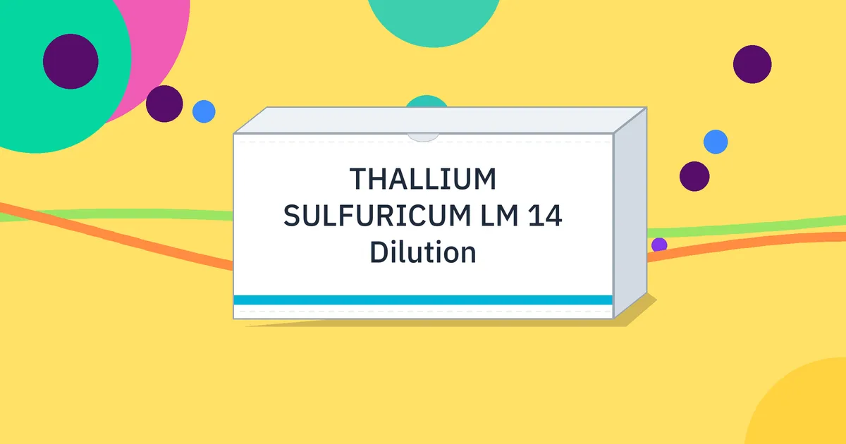 Symbolbild: Packung mit der Aufschrift THALLIUM SULFURICUM LM 14 Dilution (PZN 13218870) – Verfügbarkeit und Bezug in Apotheken in Frankfurt am Main