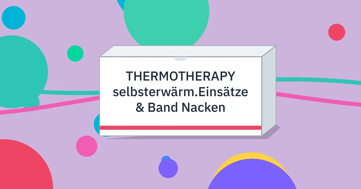 Symbolbild: Packung mit der Aufschrift THERMOTHERAPY selbsterwärm.Einsätze & Band Nacken (PZN 13927833) – Verfügbarkeit und Bezug in Apotheken in Frankfurt am Main