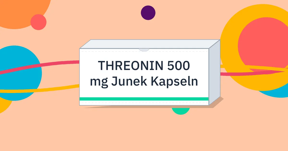 Symbolbild: Packung mit der Aufschrift THREONIN 500 mg Junek Kapseln (PZN 00135591) – Verfügbarkeit und Bezug in Apotheken in Frankfurt am Main