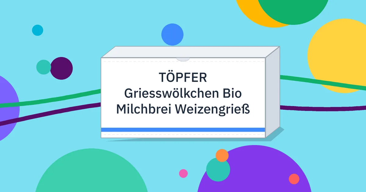 Symbolbild: Packung mit der Aufschrift TÖPFER Griesswölkchen Bio Milchbrei Weizengrieß (PZN 20548071) – Verfügbarkeit und Bezug in Apotheken in Frankfurt am Main
