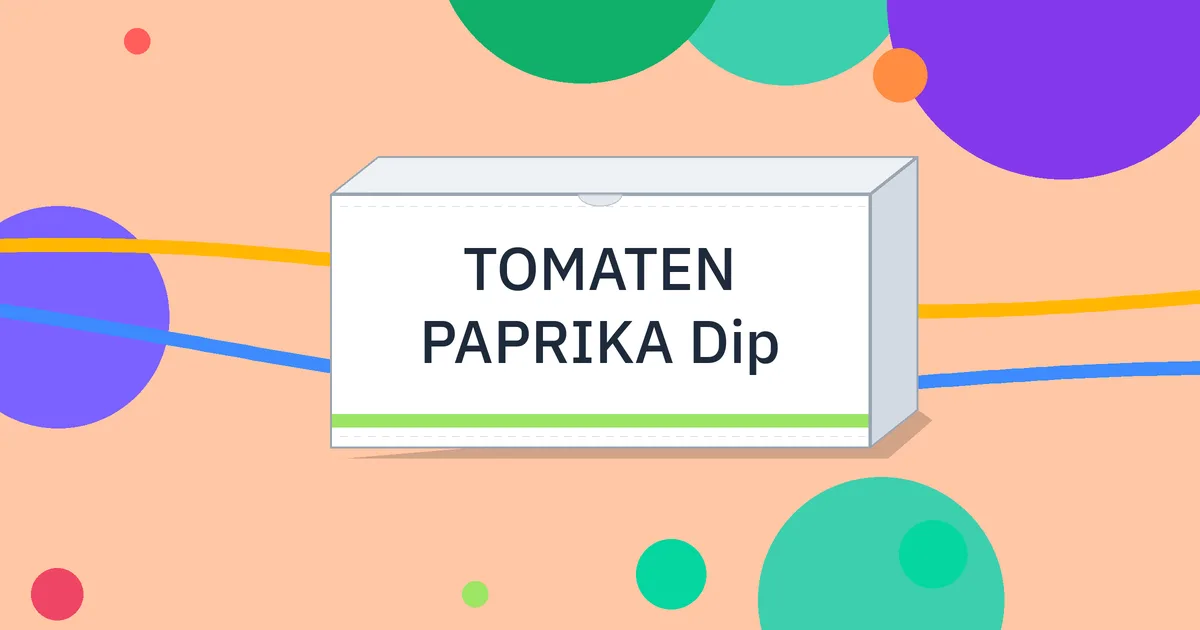 Symbolbild: Packung mit der Aufschrift TOMATEN PAPRIKA Dip (PZN 10113260) – Verfügbarkeit und Bezug in Apotheken in Frankfurt am Main