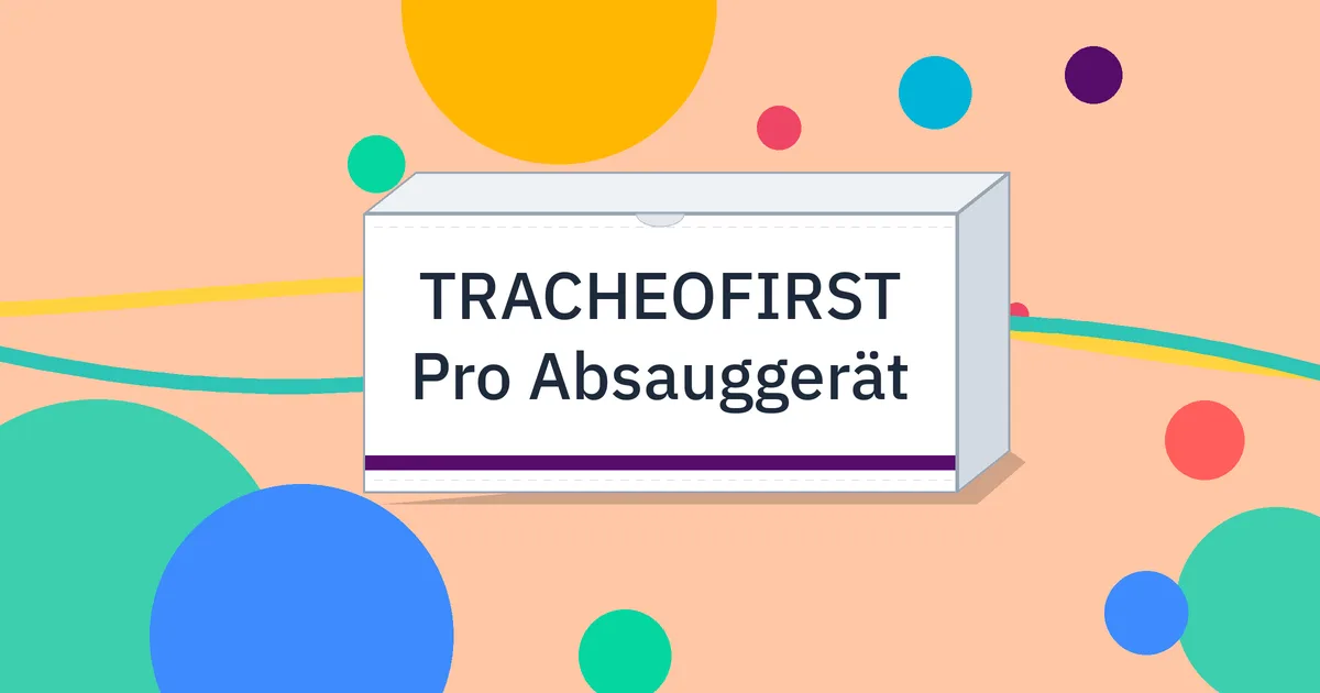 Symbolbild: Packung mit der Aufschrift TRACHEOFIRST Pro Absauggerät (PZN 18657686) – Verfügbarkeit und Bezug in Apotheken in Frankfurt am Main