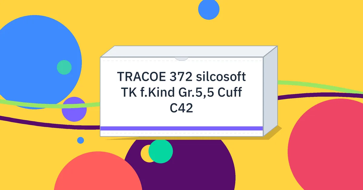 Symbolbild: Packung mit der Aufschrift TRACOE 372 silcosoft TK f.Kind Gr.5,5 Cuff C42 (PZN 14316617) – Verfügbarkeit und Bezug in Apotheken in Frankfurt am Main
