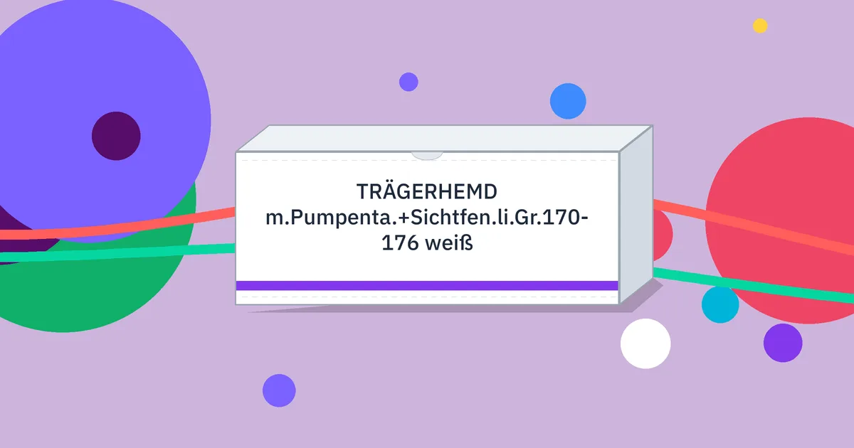Symbolbild: Packung mit der Aufschrift TRÄGERHEMD m.Pumpenta.+Sichtfen.li.Gr.170-176 weiß (PZN 20375216) – Verfügbarkeit und Bezug in Apotheken in Frankfurt am Main