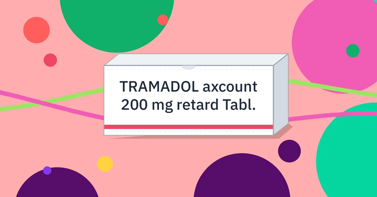 Symbolbild: Packung mit der Aufschrift TRAMADOL axcount 200 mg retard Tabl. (PZN 03727501) – Verfügbarkeit und Bezug in Apotheken in Frankfurt am Main