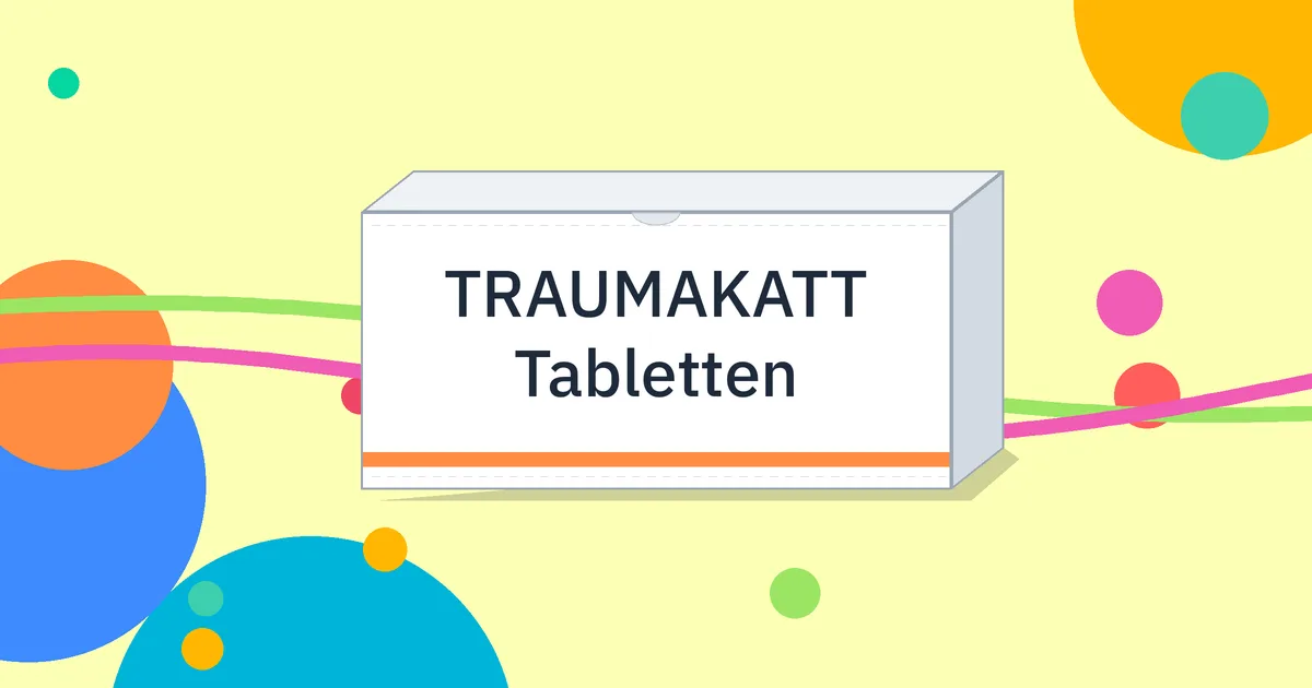 Symbolbild: Packung mit der Aufschrift TRAUMAKATT Tabletten (PZN 01987592) – Verfügbarkeit und Bezug in Apotheken in Frankfurt am Main