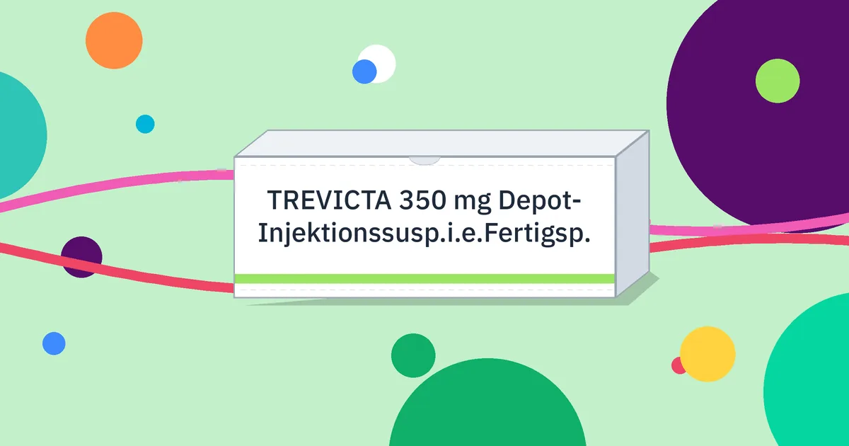 Symbolbild: Packung mit der Aufschrift TREVICTA 350 mg Depot-Injektionssusp.i.e.Fertigsp. (PZN 16123957) – Verfügbarkeit und Bezug in Apotheken in Frankfurt am Main
